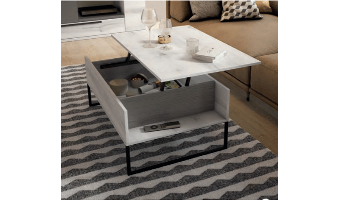 mesa centro elevable moderna blanco